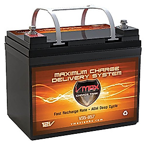 VMAXTANKS V35-857 12 Volt 35AH AGM Marine Deep Cycle Battery for 30 Pound Electric Trolling Motors (GROUP U1)