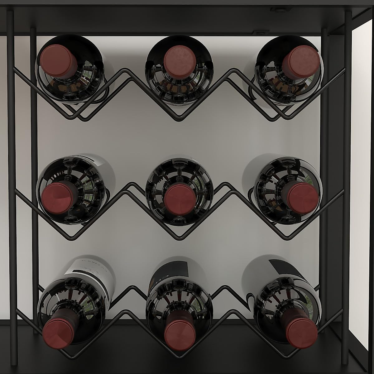 HSH Tall Bar Cabinet, Black Liquor Cabinet with Drawer, Large Modern Wine Cabinet with Storage Shelf and Wine Rack, Industrial Wood Coffee Bar Cabinet for Home Kitchen Living Room, Black Oak, 77 in