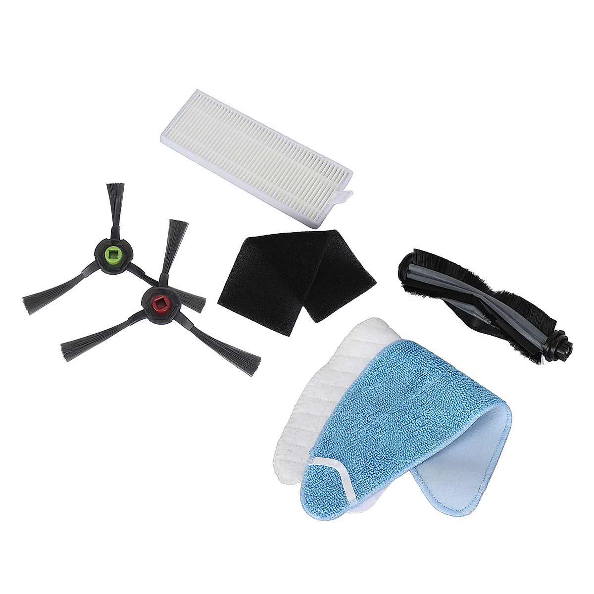 Yosoo K650 Sweeper Accessories Set - Washable Mop, Mop, Rolling Brush, Side Brush, Filter Screen
