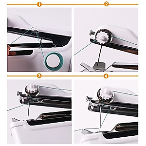 Handheld Sewing Machine Practical Sewing Tool,Mini Handheld Sewing Machine for Quick Stitching,Portable Sewing Machine Suitable for Home,Travel and DIY,Electric Handheld Sewing Machine for Beginners,White