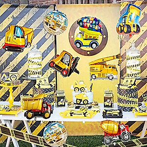 9 pcs Construction Balloons,Construction Birthday Party Supplies,Kids Birthday Party Favor Decorations Perfect for Your Dump Truck Party