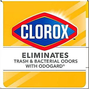 Glad Medium Drawstring Trash Bags with Clorox, 8 Gallon, Lemon Fresh Bleach Scent, 26 Count