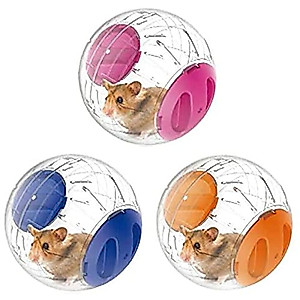 New Cute Hamster Running Ball 4.7 Inches Crystal Ball for Hamsters Small Silent Exercise Wheel Small Animals Cage Accessories Small Animal Pet Toys Ball Mouse Ball (Pink)