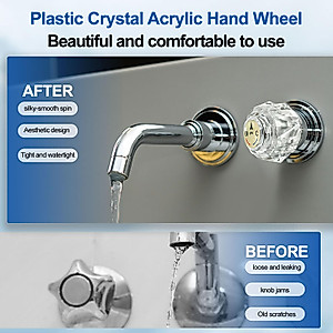 Replacement for RP41661 Shower Faucet Handle Clear Acrylic for Delta Peerless Single Handle Tub Faucets Shower Knob Button Screw Connector