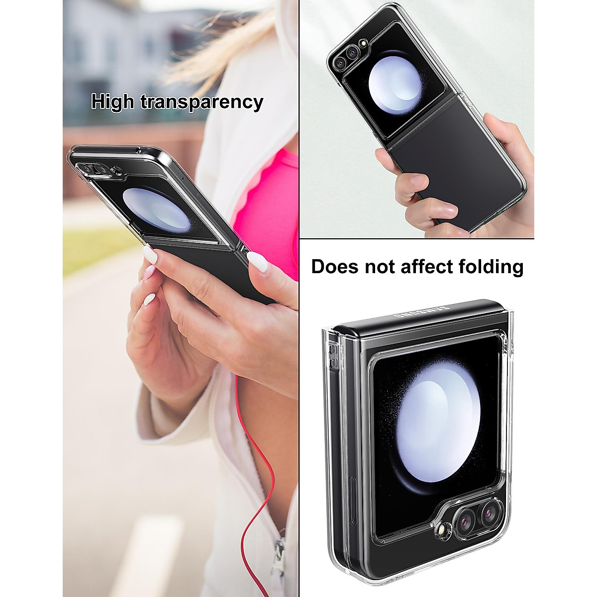 Foluu Case for Samsung Galaxy Z Flip 5, Galaxy Z Flip 5 Phone Case Clear, Hard PC Back Bumper Protective Shockproof Scratch Resistant Case for Samsung Galaxy Z Flip5 5G 2023 (Crystal Clear)