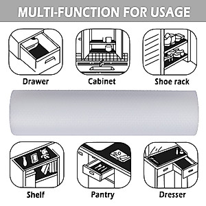 Shelf Liner, Raydior Drawer Liner Non-Slip Washable, 12in×20Ft Cabinet Liner Non-Adhesive Shelf Liners for Kitchen Cabinets, Wire Shelves, Refrigerator Liners Come with 6pcs Drawer Divider (Clear)