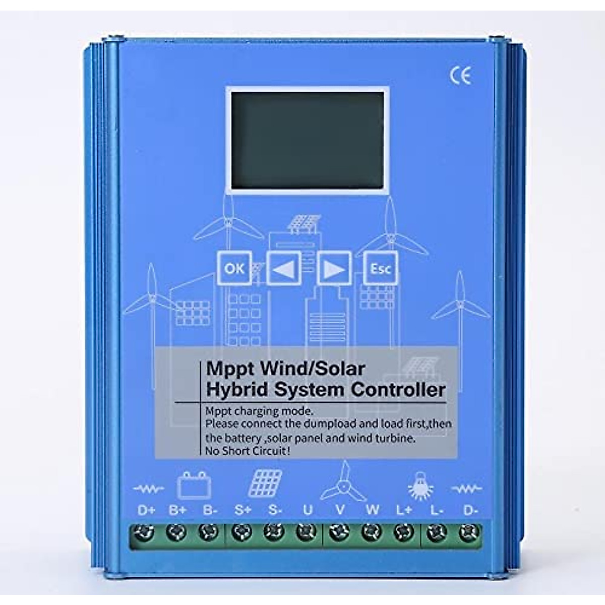 NINILADY 1600W Wind Solar Hybrid System MPPT Charge Controller with Dump Load 1000w Wind 600W Solar 12V 24V Auto Regulator for Wind Turbine Generator