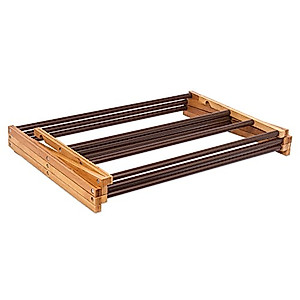 BIRDROCK HOME Folding Steel Clothes Drying Rack - 3 Tier - Water-Resistant Bamboo Wood - Fully Assembled Collapsible Dry Rack - Walnut (Brown)