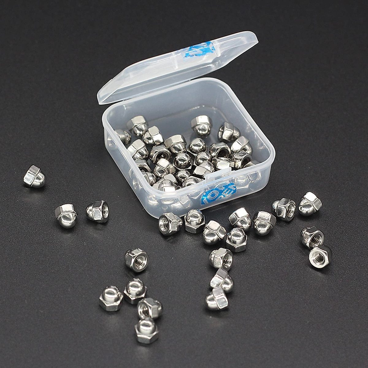 50pcs 10#-24 Acorn Cap Nuts, INCONTESTA 304 Stainless Steel Hex Acorn Cap Nut, Decorative Round Head Cover Dome Nuts