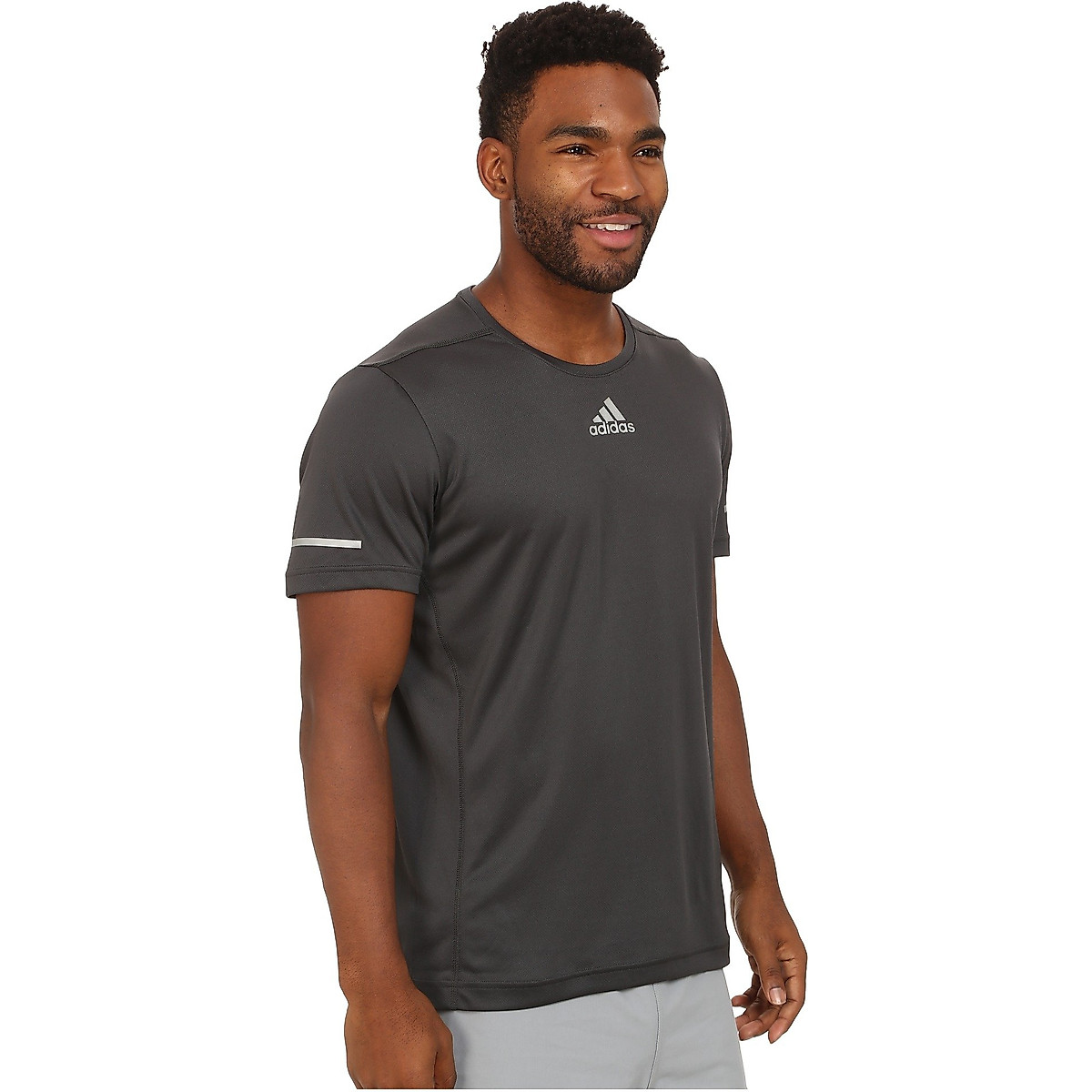 adidas Performance Men's Sequencials Money Short Sleeve Tee, Dark Solid Grey, Medium