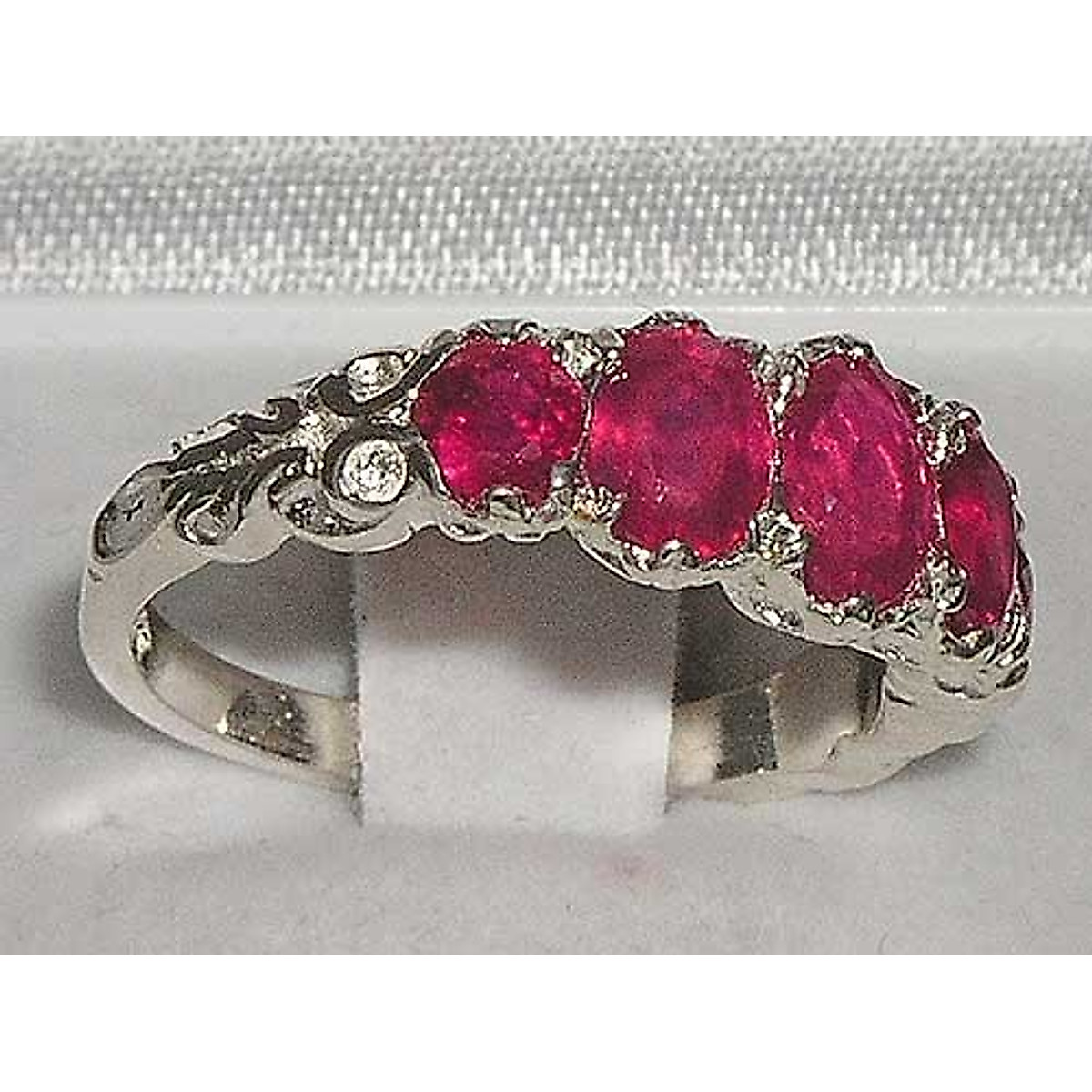LetsBuyGold 925 Sterling Silver Real Genuine Ruby Womens Promise Ring - Size 9