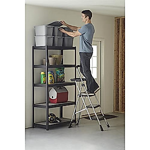 Cosco 11880Pblw1 Max Work Steel Platform Ladder, 22W X 31D X 55H, 3-Step, Black