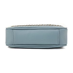 Emperia Elva Small Whipstitch Vegan Leather Crossbody Bags Shoulder Bag Purse Handbags for Women Blue