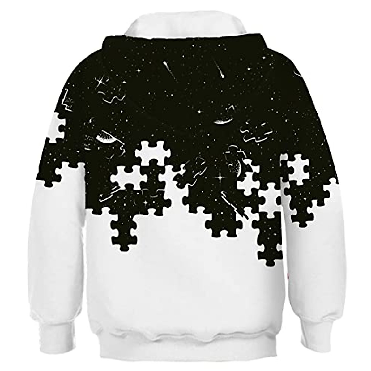 HaniLav Unisex Boy Girl 3D Print Graphic Galaxy Sweatshirts Pullover Kids Hoodies,Puzzle Astronaut,8-11 Years