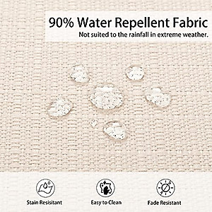 Magpie Fabrics 18"x18"x2.5" Square Corner Seat Cushion, 2 Pack, Indoor/Outdoor Waterproof Weather Resistant Universal Seat Cushions Chair Pads, for Patio Garden Dining Office Floor (Beige)