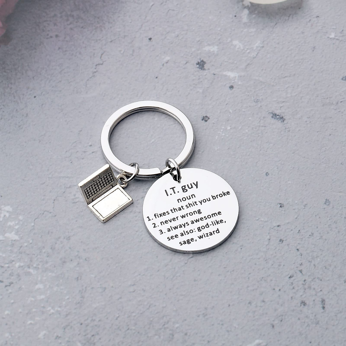 TIIMG Information Technology Guy Keychain Gift I.T. Guy Gift Computer Repair Technician Gift (I.T. guy noun US)