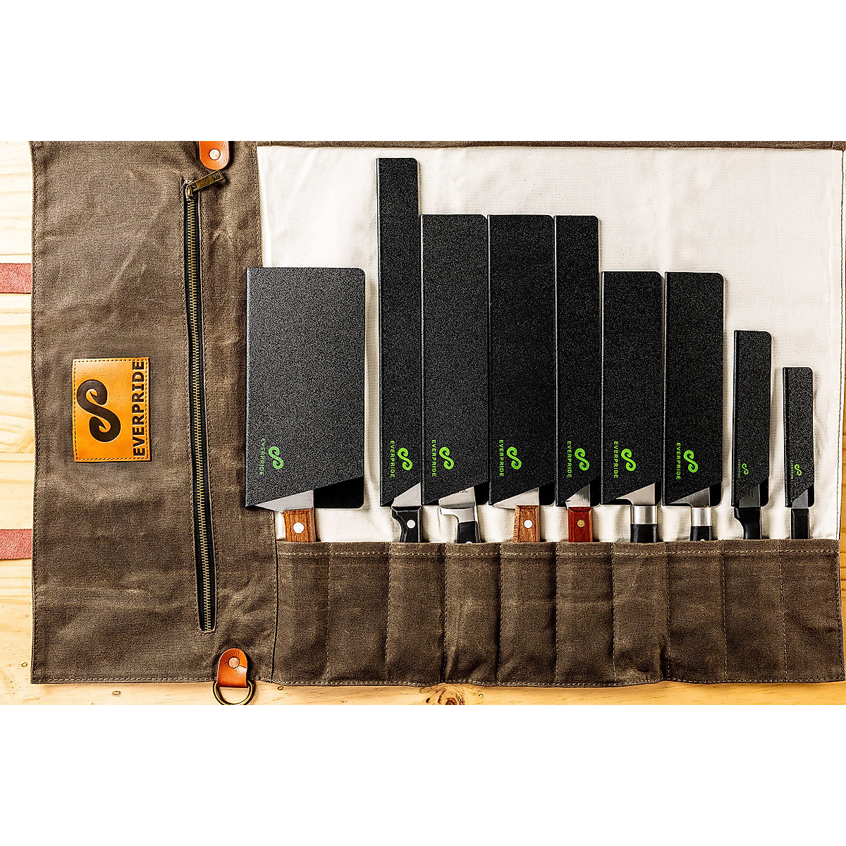 EVERPRIDE 9-Piece Knife Guard Set, Universal Blade Cover Sheaths for Chef and Kitchen Knives – Durable Knife Edge Guards Include Multiple Sizes to Protect Your Full Set of Knives - Knives Not Included