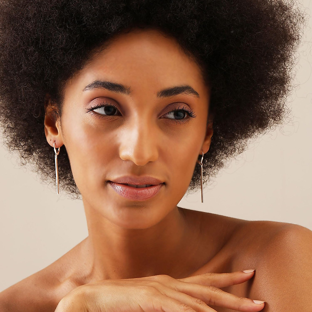 Charmsy 925 Sterling Silver Jewelry Lightweight Vertical Bar Leverback Drop Dangle Earrings for Women 53mm