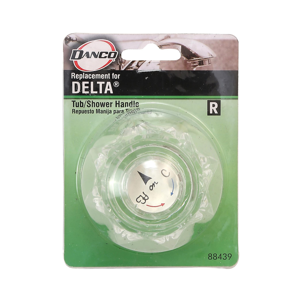 Danco 88439 Delta Acrylic Handle, No Size, White|Clear