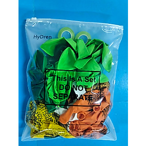 100 Pcs Jungle Balloons Party Decorations 12 Inch Safari Animal Print Latex Balloons Jungle Party Balloons Leopard Tiger Printed Green Balloons for Birthday Party Wild First Baby Shower Supplies