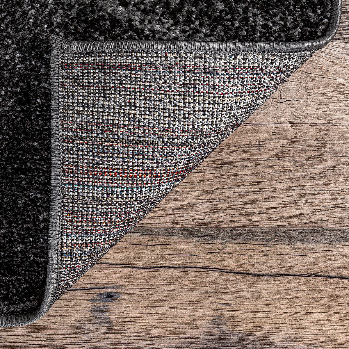 nuLOOM 2' x 12' Performance Indoor Area Rug, Non-Shed, Power Loomed High-Traffic Area Rug for Living Room, Bedroom, Home, Julene Charcoal