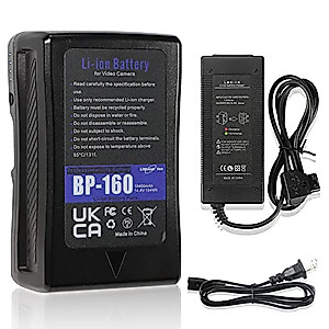 ZTHY V-Mount V-Lock Battery 154Wh 10400mAh with Upgrade D-tap 5A Output Charger Compatible with Sony Video Camera BMPCC 4k 6k Camcorder Broadcast LED Light BP-160 Battery Replacement Brick for DSLR