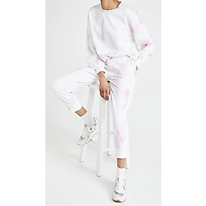 PAIGE Women's Lisbet Light Weight Relaxed Sweatshirt, Fuschia Multi, L