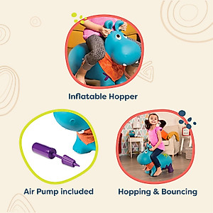 B. toys- Bouncy Boing- Inflatable Hippo Bouncer- Ride On- Sit & Bounce –Air Pump Included – Hankypants- 18 Months +