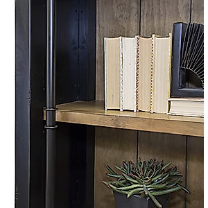 Martin Furniture 8' Tall Bookcase Wall with Ladder, Storage Organizer, Display Shelf for Office, Black