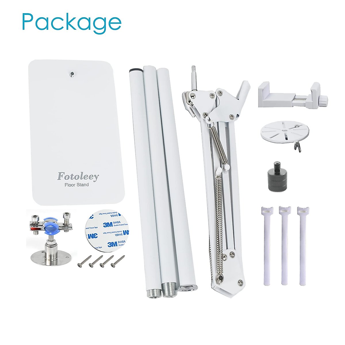 Fotoleey Floor Stand for Baby Monitor/Security Camera/Cellphone with Clamp Compatible with Nanit Pro Smart, Kasa, VTech, Owle, Owlet Cam 2, Nooie invidyo, SwitchBot, BJS Cubo Ai Plus
