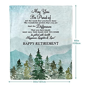 Retirement Gifts for Women Men 2022,Happy Retirement Gifts Blanket, Retirement Gift Ideas Gifts for Mom Grandma,Retired Gifts for Friends,Teacher,Nurses,Coworkers,Retirement Throw Blanket 60"x 50"