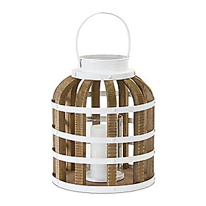 Melrose Intl. Lantern 12" x 14.5"H Wood/Metal