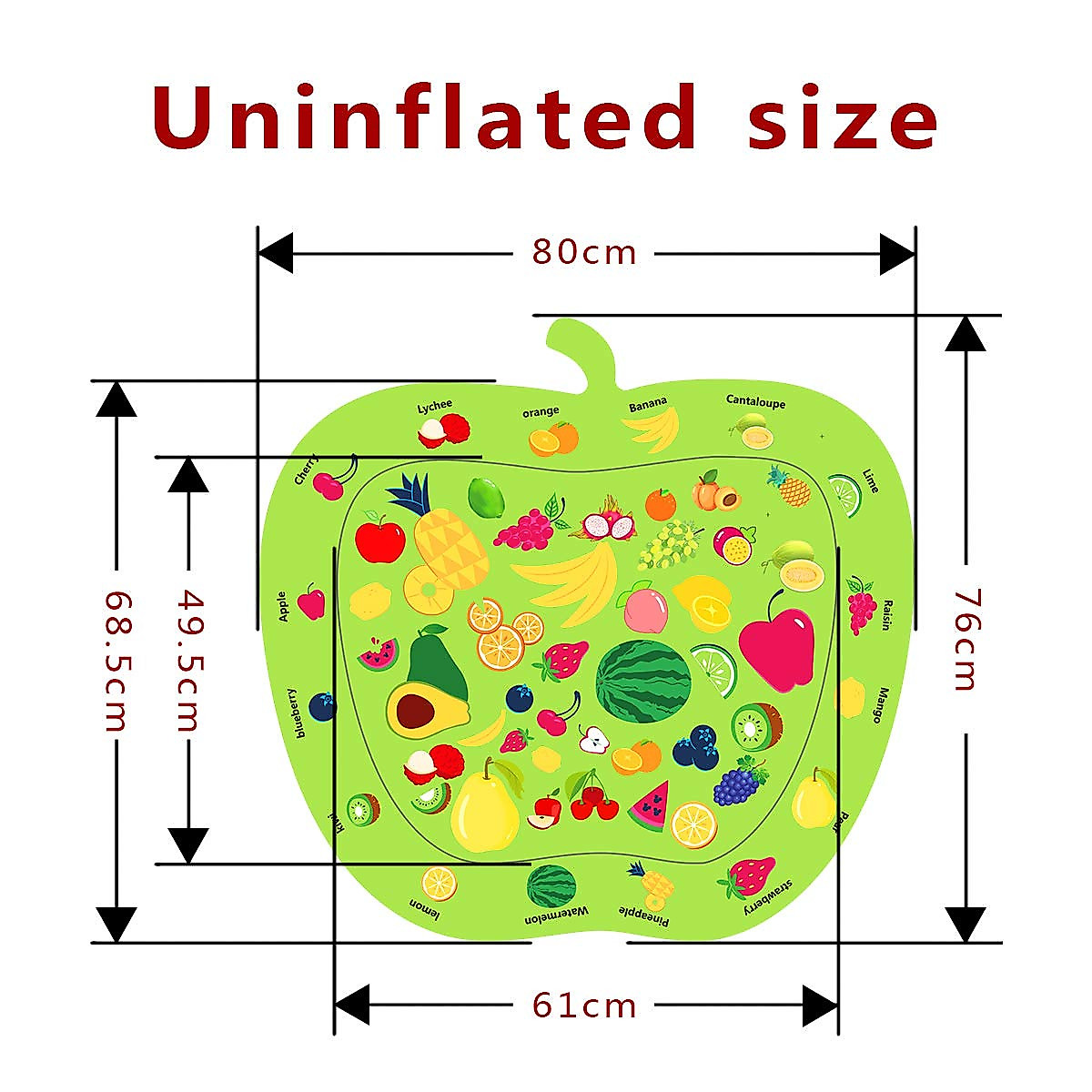 SUNSHINE-MALL Infant Toys Water mat, Tummy time Baby Toys, Inflatable Play Mat Water Cushion Baby Toys, Fun Early Development Activity Play Center for Newborn (80 x 76 cm)