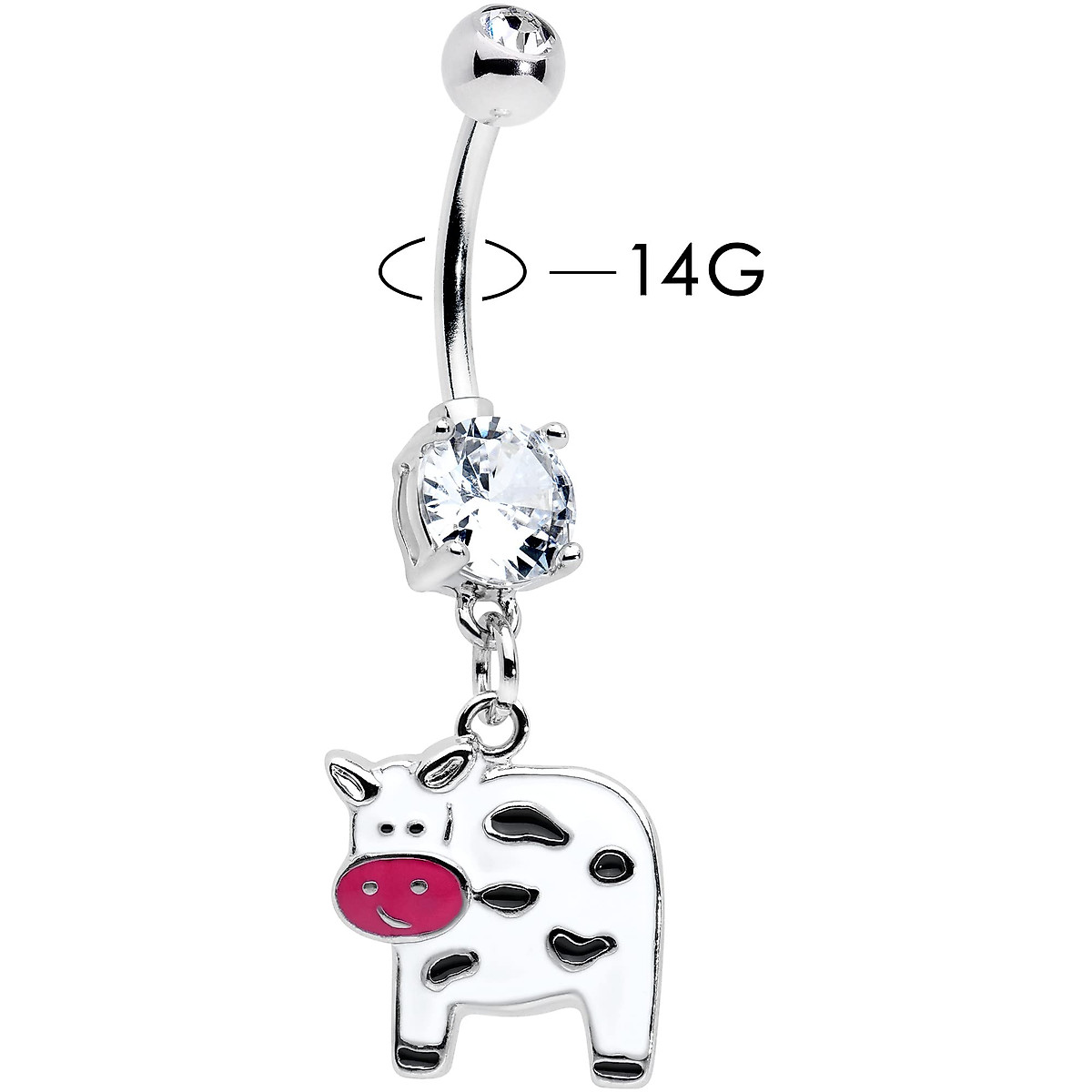 Body Candy Cute Moo Cow Belly Ring