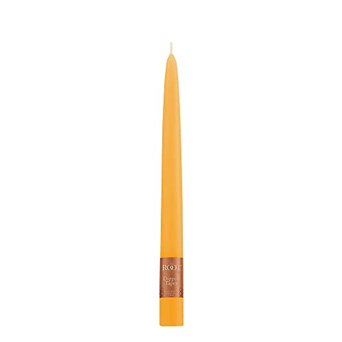 Root Candles Unscented Hand Dipped Taper Candles, 9-Inch Box of 12, Butterscotch