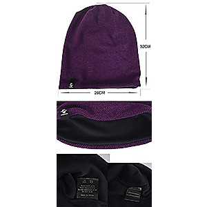 VECRY Mens Slouchy Beanie Knit Skull Cap Long Baggy Hip-hop Winter Summer Hat B305 (B305-Black)
