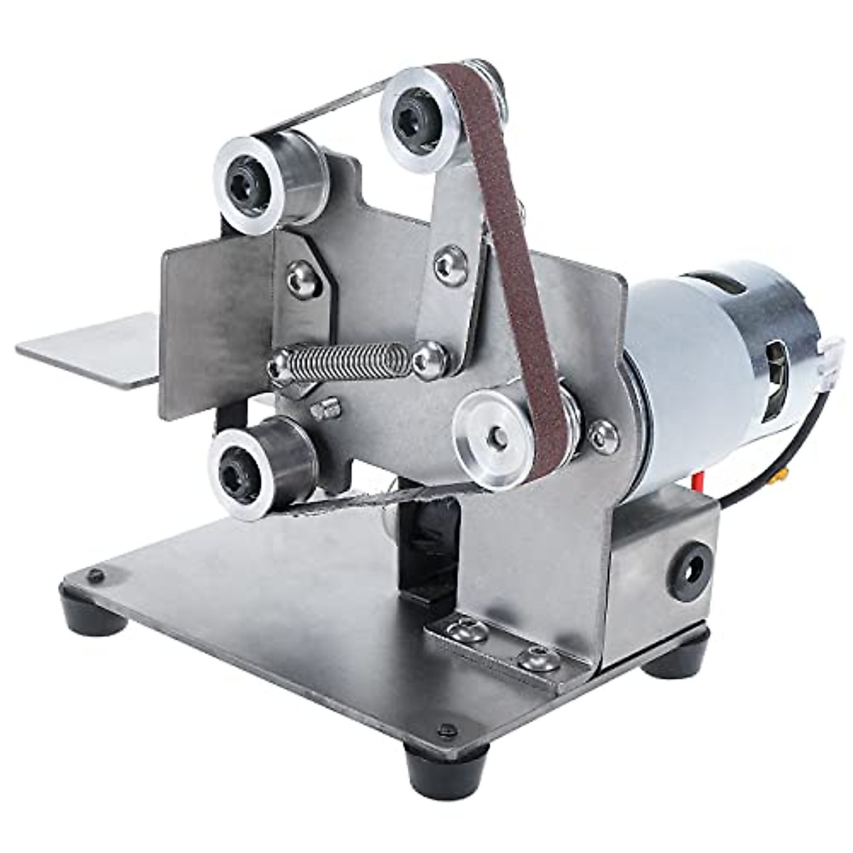 LuckyHigh Electric Belt Sander Mini Grinding Machine Electric Knife Apex Edge Sharpener Small Polishing Machine with 10pcs Sand Belts