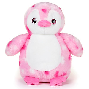 Bearington Collection Precious Heart Stuffed Animal Penguin Plush Heart Printed, Kid Companion Plushie, Great Gift for Birthdays, Holidays and Other Special Occasions, Pink & White, 9 inches