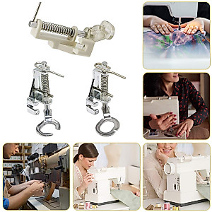 3pcs Large Metal Darning/Free Motion Sewing Machine Presser Foot for All Low Shank Brother Singer Babylock Janome and More Sewing Machines - Include Close Toe, Open Toe and Quilting Foot