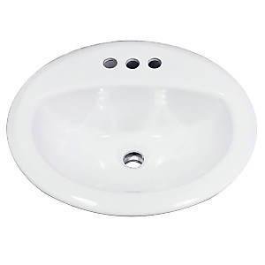 Nantucket Sinks DI2017-4 - Nantucket Sinks 20.25 Inch Drop-In Ceramic Vanity Sink DI2017-4