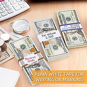 PONNOR 550 Pack Money Bands for Cash Self Adhesive Wrappers for Bills 11 Colors Currency Straps for Dollar Wraps Organizer(50 of Each - 550 Assorted)