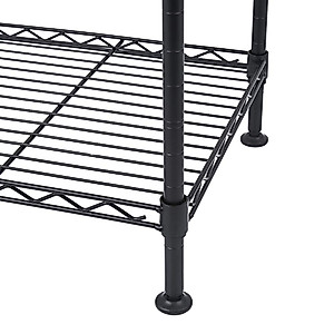 Vasitelan 4 Tier Adjustable Storage Shelf Metal Storage Rack Wire Shelving Unit 335Lbs Capacity 19.69" L x 11.8" W x 31.5" H for Laundry Bathroom Kitchen Black