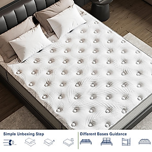 Jum Blueemo Full Size Mattress 12 inch Colchones Full Memory Foam Mattress Full Mattress Hybrid Mattress Medium Firm/Extra Lumbar Support/Fireproof Grade III Anti Pilling/Pressure Relief/Certi PUR-US
