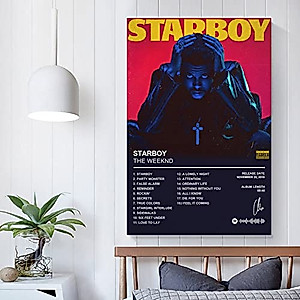 The Weeknd – Starboy Canvas Posters Wall Art Bedroom Office Room Decor Gift Unframe-style12x18inch(30x45cm)