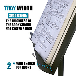 GLEAM Sheet Music Stand - Full Metal with Carrying Bag, Phone Holder, Sheet Music Folder and Clip, 5 in 1 Desktop Book Stand