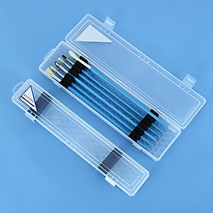 RISLISO, Paint Brush Holder for Long Paintbrushes, Fine Art Portable Paint Brush Organizer Case,Clear 2Pcs, TB 018