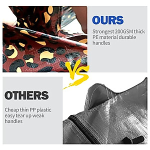 QHSWEET 4 Packs Over-sized Storage Totes Moving Bags Load Capacity up to 85L 60 Pounds for Travelling Moving Camping Christmas Decorations Storage Compatible with IKEA Frakta Cart