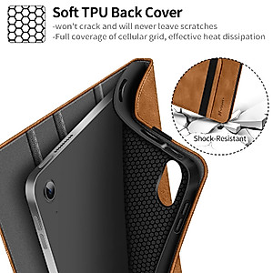 HOLIMET Case for iPad 10th Generation 10.9 Inch 2022 New with Pencil Holder Protective Cases Shockproof Cover for 2022 iPad 10th Gen PU Leather (Fits Model #’s A2696 A2757 A2777), Brown