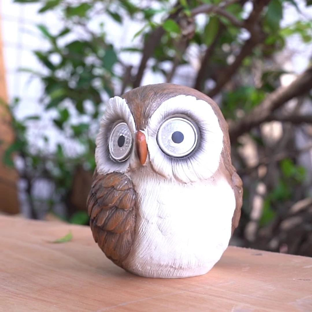 Solar Garden Light Owl Statue Outdoor Figurines Solar Powered LED Garden Decor Outdoor Ornaments Gift Statue for Yard and Pathway Waterproof Rein Charging Lighting Decoration