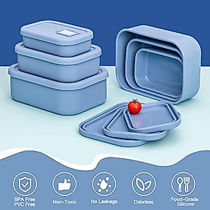 iArtker Silicone Food Storage Containers, Set of 3 Leakproof Storage Bento Box with Lids, BPA Free
